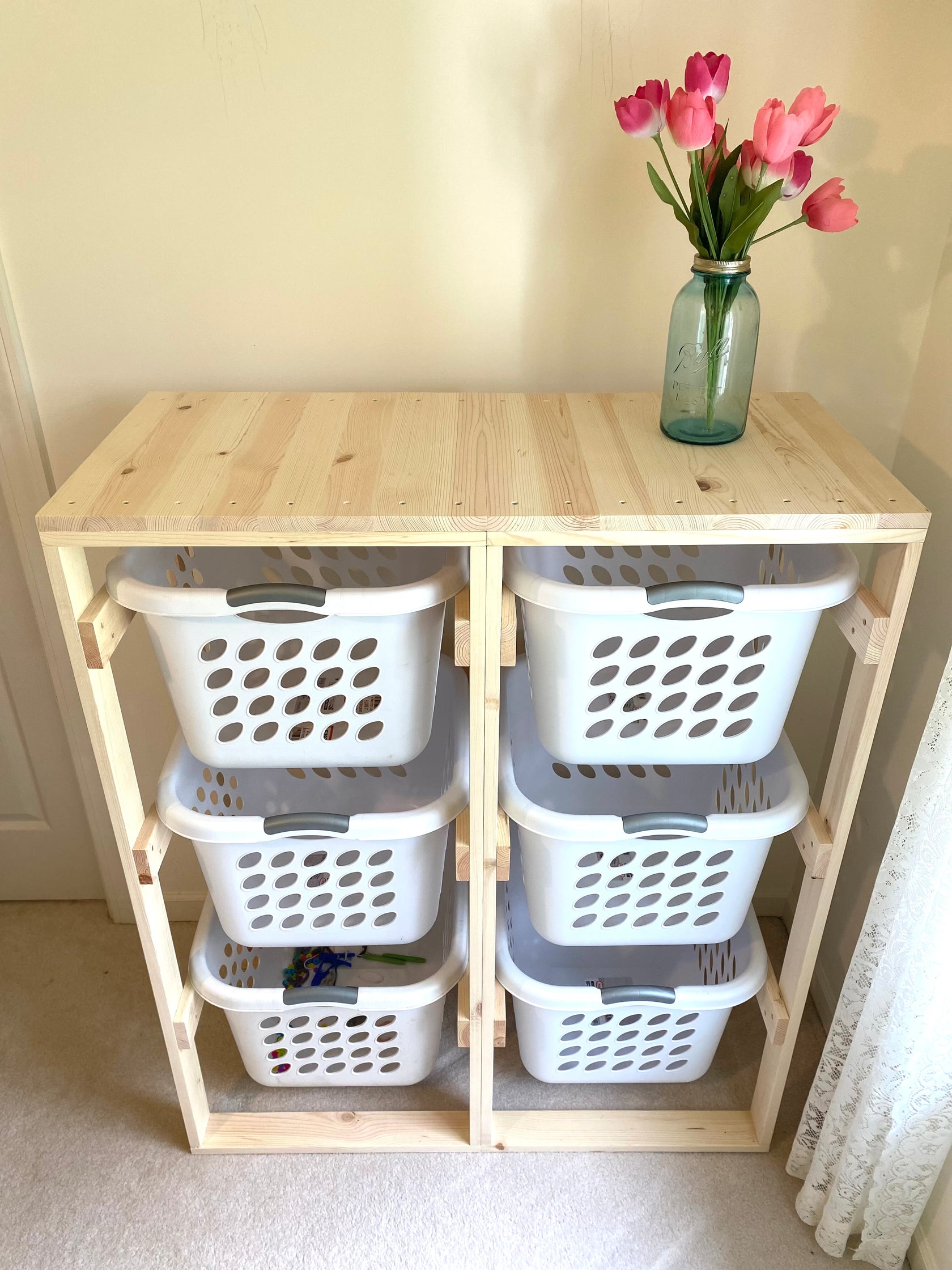 6 Tier Laundry Basket Holder (1.5 Bushel) – Smith and Son Woodworking LLC